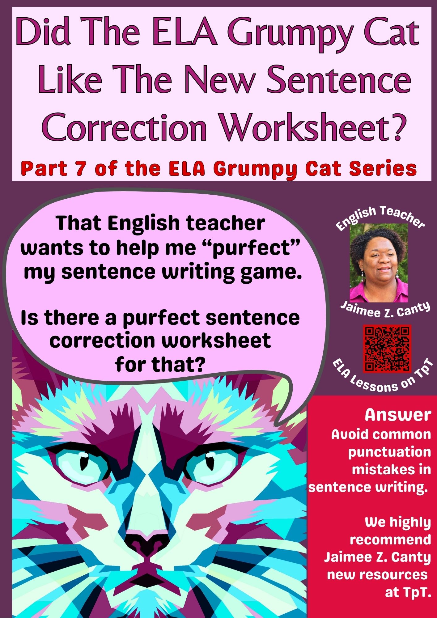 Part 7 English Language Arts Grumpy Cat Series Jaimee Z. Canty at ...
